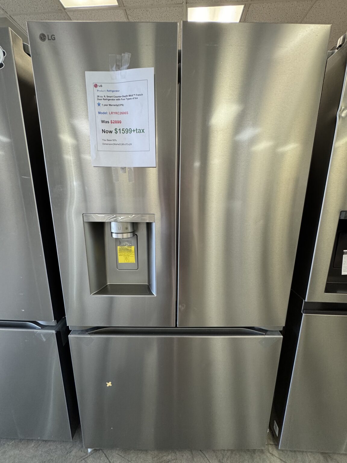 26 cu. ft. Smart Counter-Depth MAX French Door Refrigerator with Four ...